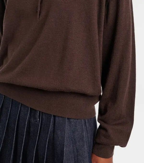 THE FRANKIE SHOP Croydon Wool-blend Polo Sweater - Brown