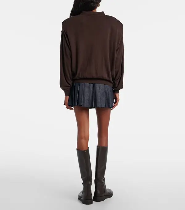 THE FRANKIE SHOP Croydon Wool-blend Polo Sweater - Brown