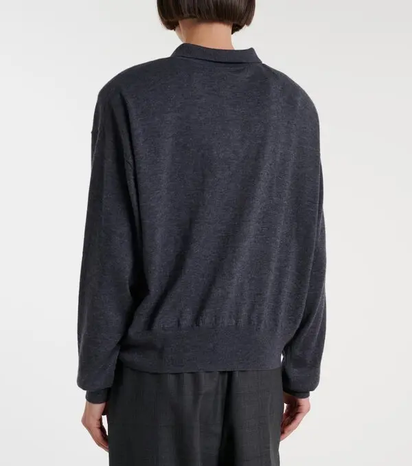 THE FRANKIE SHOP Croydon Wool-blend Polo Sweater - Grey