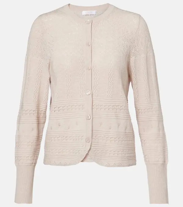 ERES Trio Pointelle Wool And Cashmere Cardigan - Pink