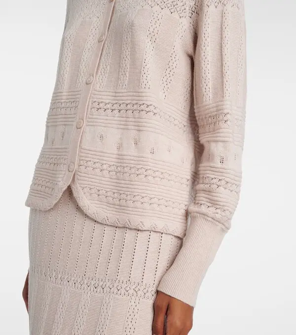 ERES Trio Pointelle Wool And Cashmere Cardigan - Pink