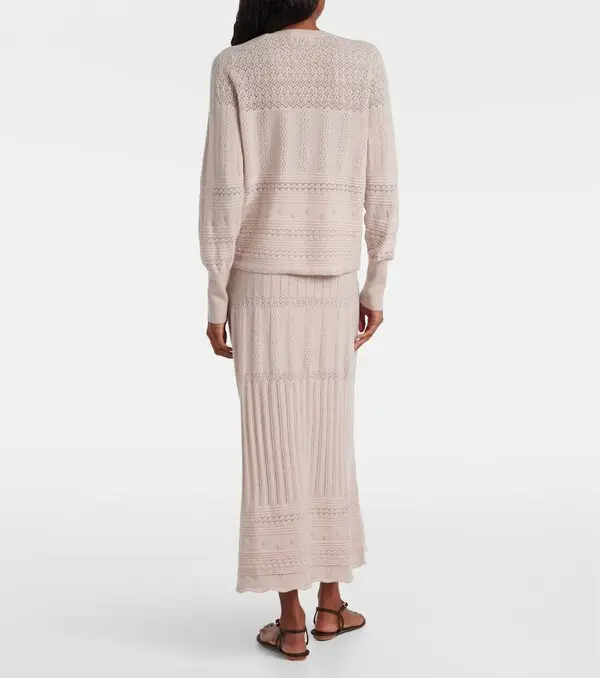 ERES Trio Pointelle Wool And Cashmere Cardigan - Pink