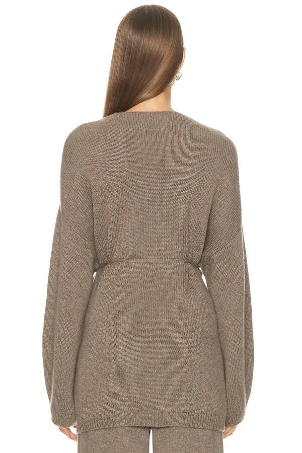 LISA YANG Laurina Wrap Cardigan - Truffle