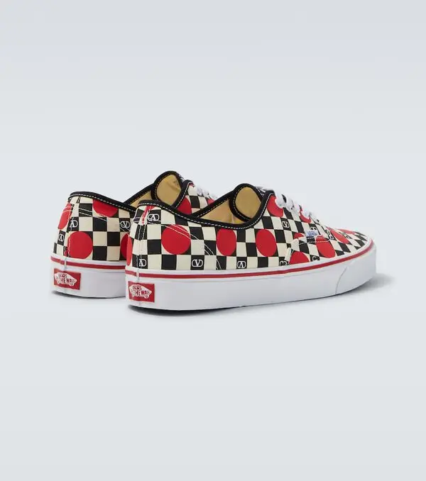 Valentino Garavani X Vans Checked & Polka Dot Canvas Lace-up Sneakers