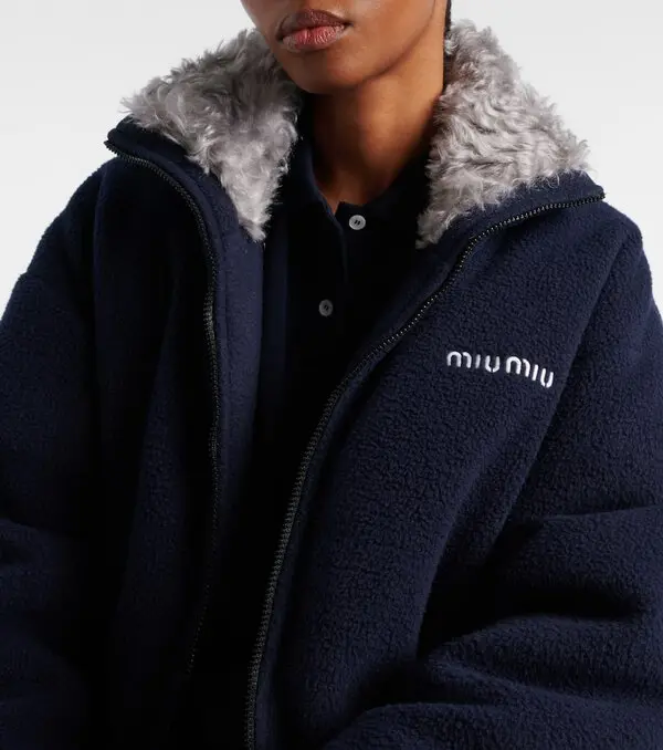 Miu Miu Down-filled Fleece Jacket - Blue