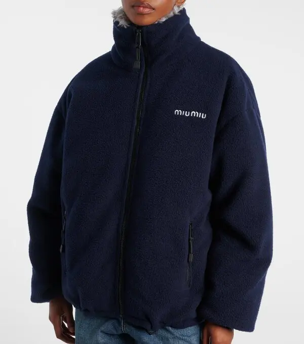 Miu Miu Down-filled Fleece Jacket - Blue