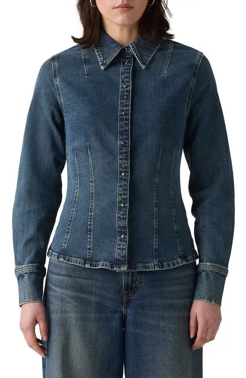 LEVI'S Shaped Long Sleeve Stretch Denim Shirt