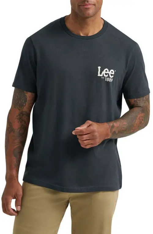 LEEM Logo Graphic T-shirt - Washed Black