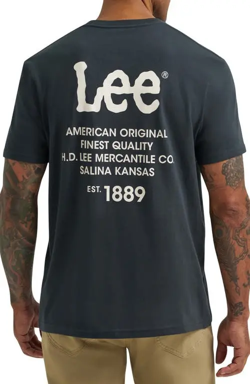 LEEM Logo Graphic T-shirt - Washed Black