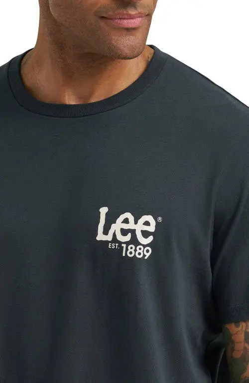 LEEM Logo Graphic T-shirt - Washed Black