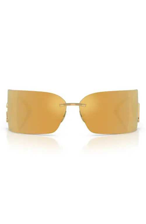 Dolce & Gabbana 79mm Oversized Mirrored Sunglasses - Gold/brown Mirror Gold