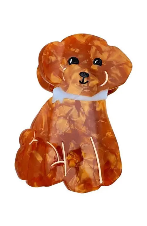 SOLAR ECLIPSE Doodle Puppy Claw Clip - Brown