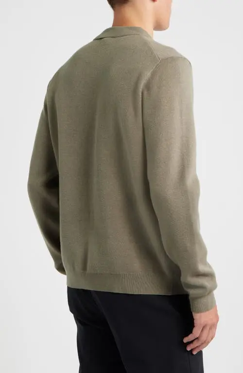 OPEN EDIT Polo Cardigan - Olive Brown