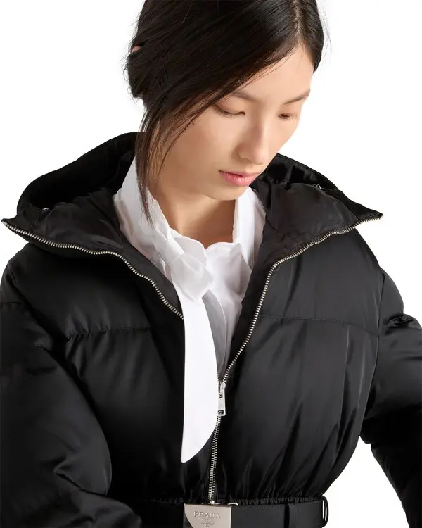 Prada Re-nylon Hooded Down Jacket