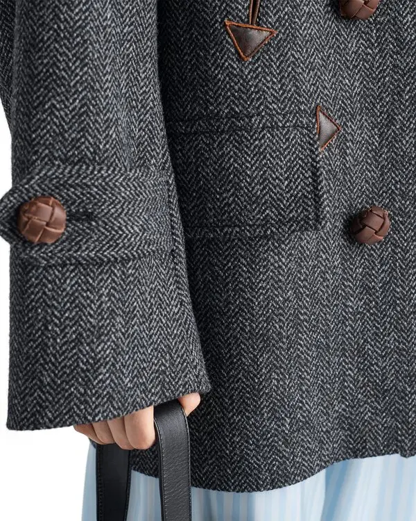 Prada Double-breasted Chevron Pea Coat