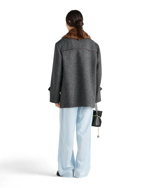 Prada Double-breasted Chevron Pea Coat