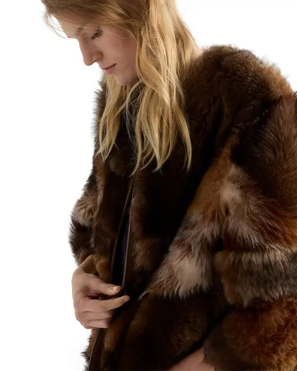 Prada Patchwork Shearling Coat - Multicolored
