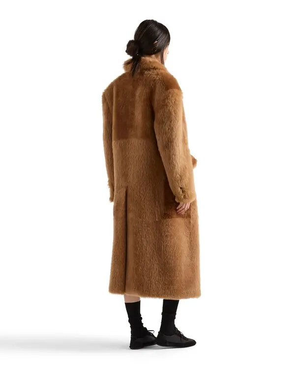 Prada Shearling Double-breasted Coat