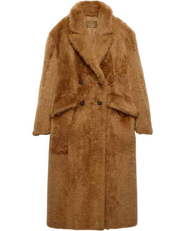Prada Shearling Double-breasted Coat