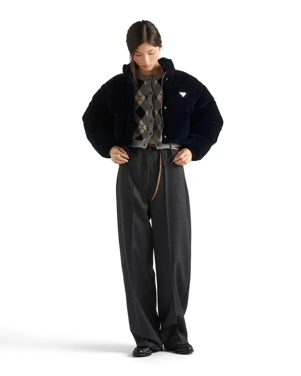 Prada Velvet Down Jacket - Blue