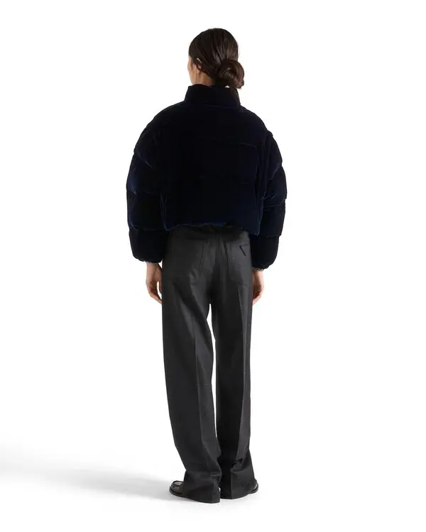 Prada Velvet Down Jacket - Blue