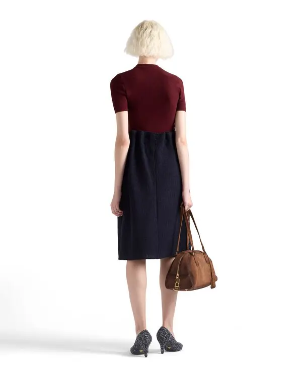 Prada Short-sleeved Wool Sweater With Pendants - Red