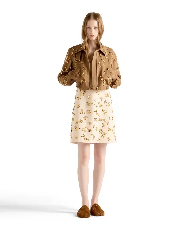 Prada Embroidered Chevron Mini-dress
