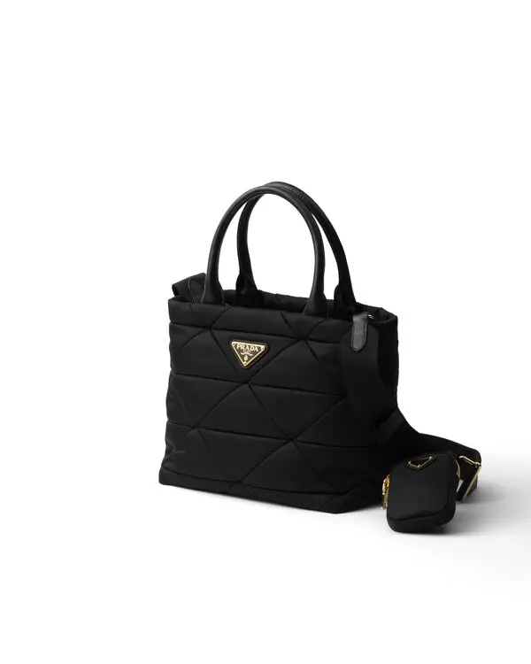 Prada Small Padded Re-nylon Tote - Black