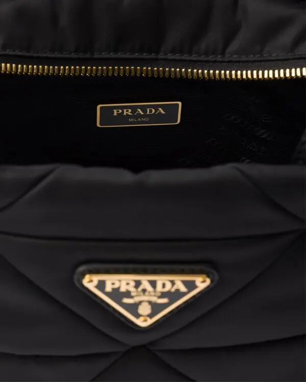 Prada Small Padded Re-nylon Tote - Black