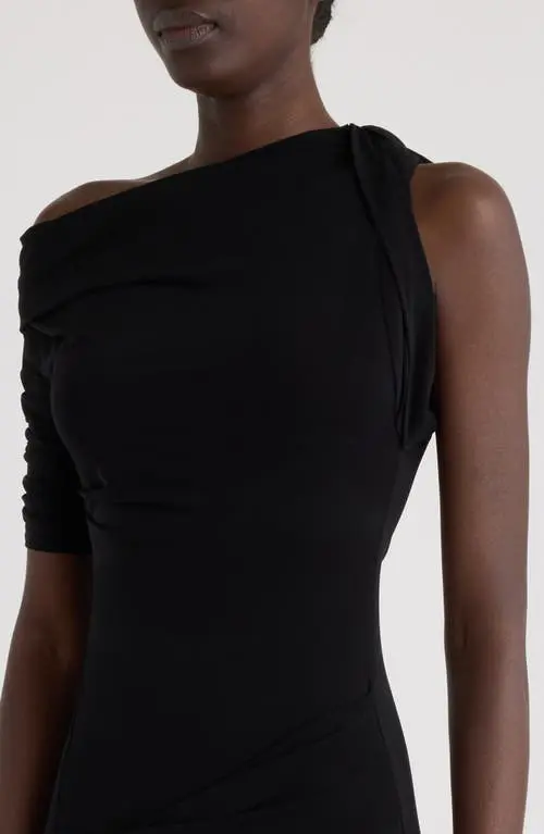 Jacquemus La Mini Robe Drapeado Jersey Minidress - Black