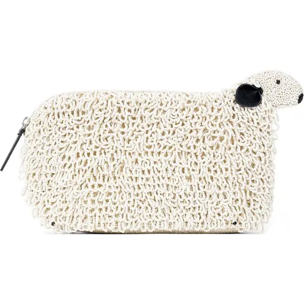 Staud Dolly Beaded Clutch - Ivory