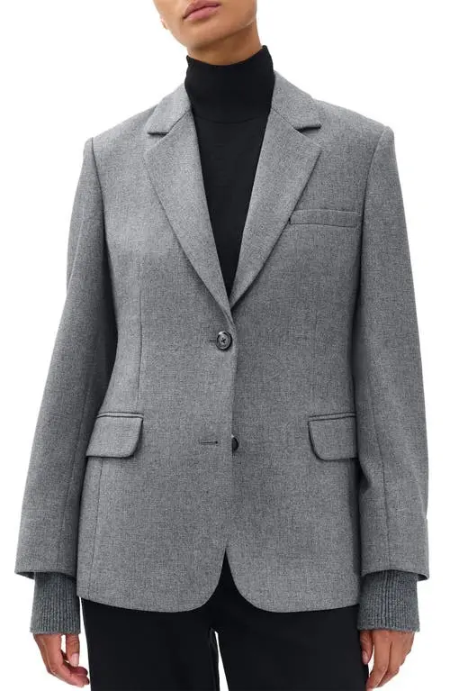 Rag & Bone Frank Mixed Media Blazer - Grey