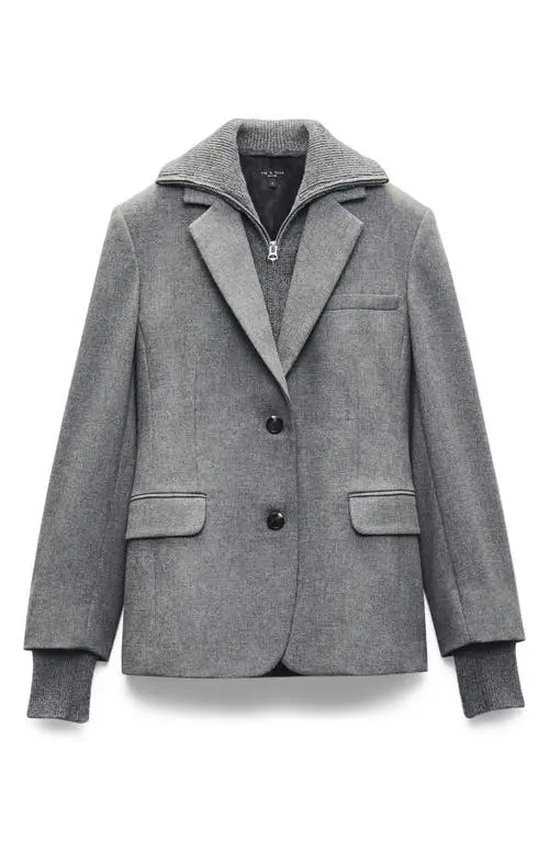 Rag & Bone Frank Mixed Media Blazer - Grey