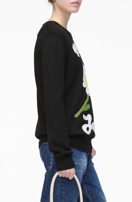 Marc Jacobs Jacquard Merino Wool Crewneck Sweater - Black