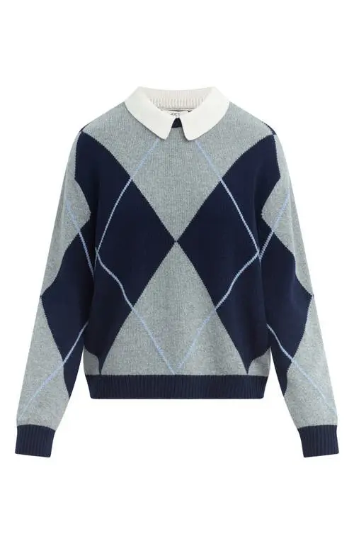 Joe's Jeans The Jude Collared Sweater - Blue Argyle