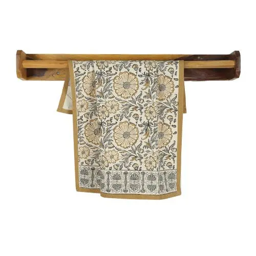 SUSTAINABLE THREADS Ivy Hand Block Printed Kitchen Towelsset Of 2