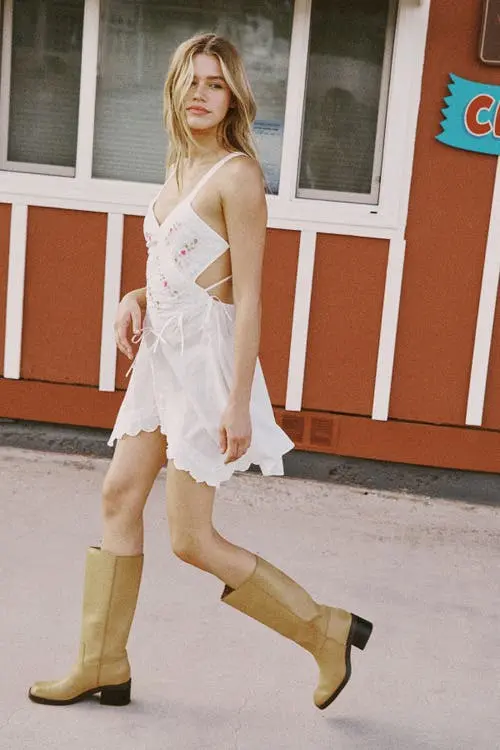 Nasty Gal Lace Mix Embroidered Mini Dress