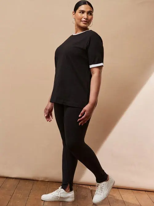 LIVE UNLIMITED Contrast Elbow Length Sleeve T-shirt