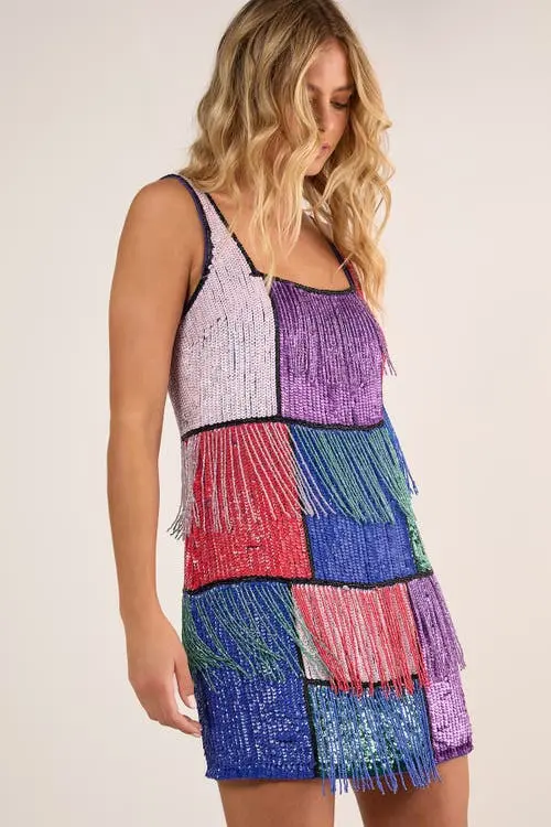 Nasty Gal Sequin Tasseled Mini Dress