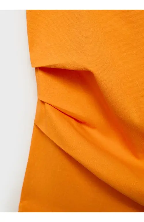 Mango Pleated One-shoulder Top - Orange