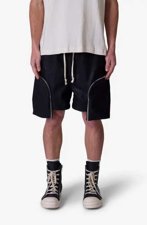 Mnml Faux Leather Pocket Geo Shorts