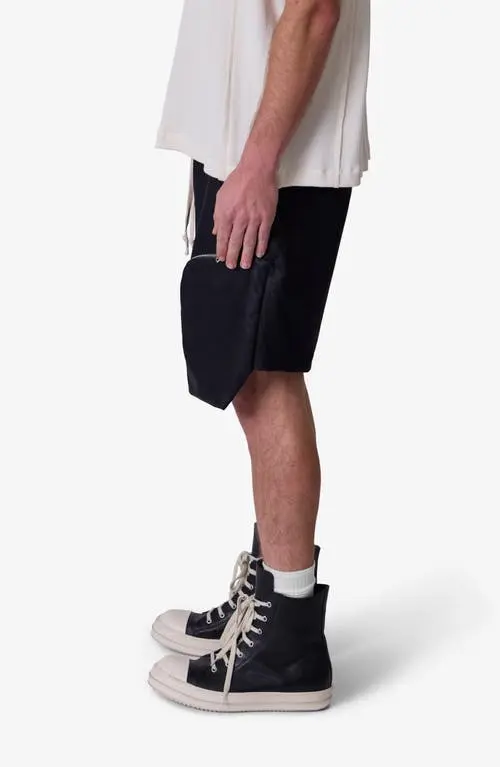 Mnml Faux Leather Pocket Geo Shorts