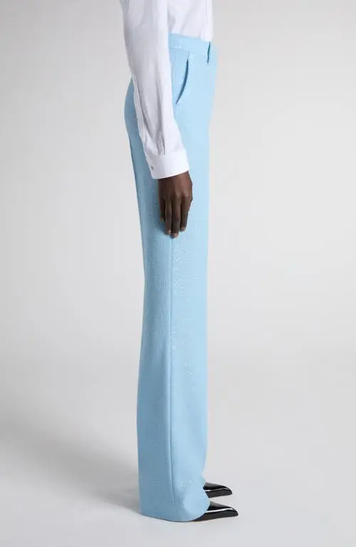 TOM FORD Tailored Sequin Wool Blend Crepe Straight Leg Pants - Sky Blue