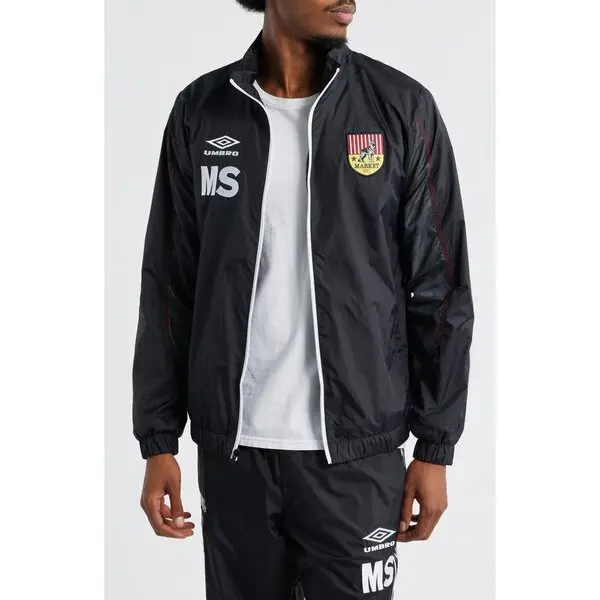 MARKET X Umbro Nylon Track Jacket - Black/vermil