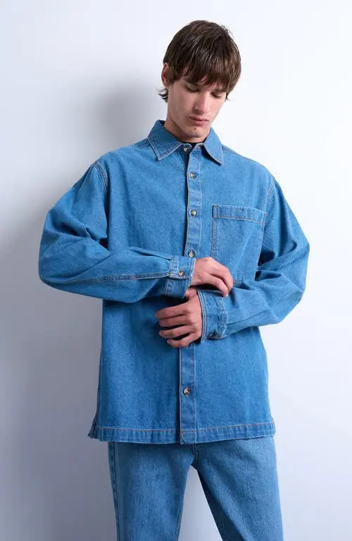Topman Washed Denim Overshirt