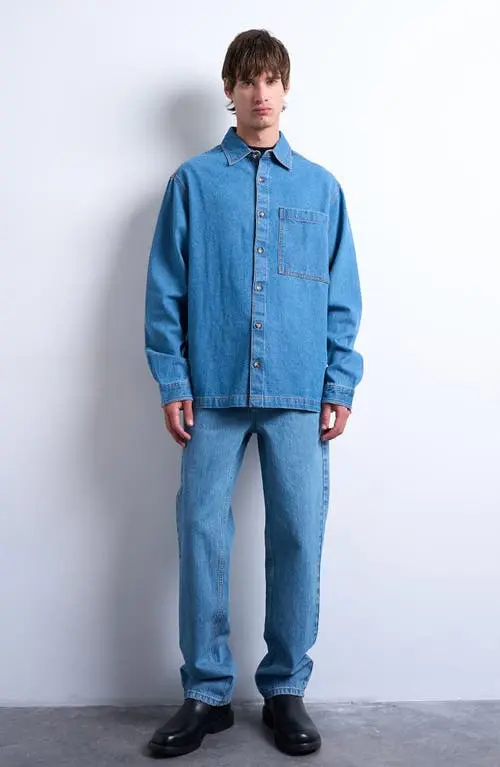 Topman Washed Denim Overshirt