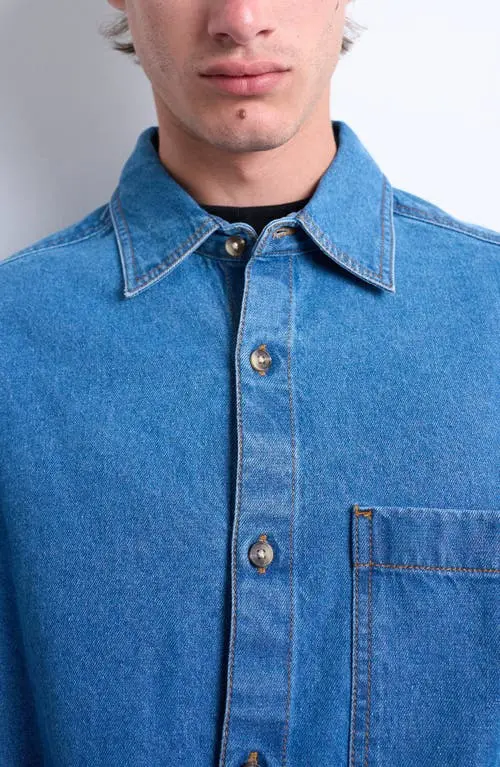 Topman Washed Denim Overshirt