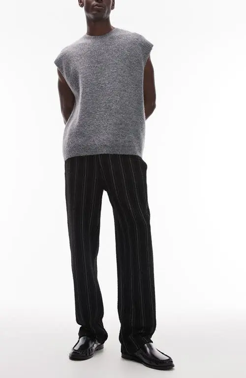 Topman Striped Cotton-blend Straight-leg Pants