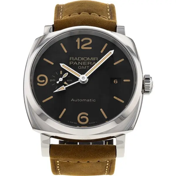 WATCHFINDER & CO. Radiomir 1940 3 Days Gmt Automatic Leather Strap Watch - Black
