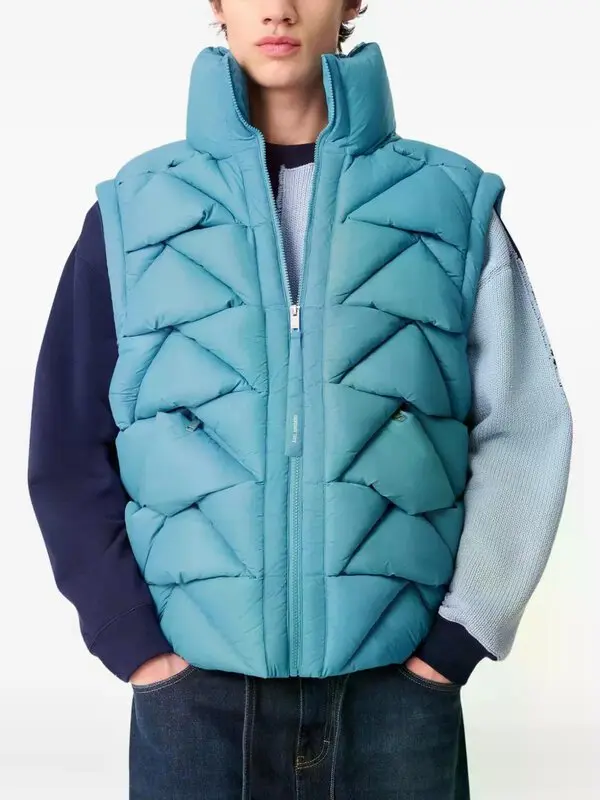 Axel Arigato Quilted Gilet With High Neck - Blue